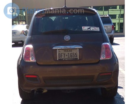 DFY-1655, FIAT 500 (Texas) License plate of the USA