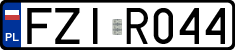 FZI R044, Neoplan Cityliner (Zielona Góra County) License plates of Poland