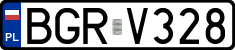 BGR V328, Peugeot 206 (Grajewo County) License plates of Poland