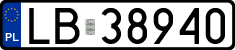 LB 38940, Audi 100 (Biała Podlaska City) License plates of Poland