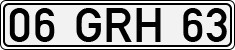 06 GRH 63, Chevrolet Impala (Ankara) License plate of Turkey