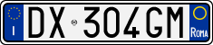DX 304 GM, Suzuki SX4/S-Cross (Rome) License plate of Italy