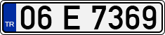 06 E 7369, FIAT 600 (Ankara) License plate of Turkey
