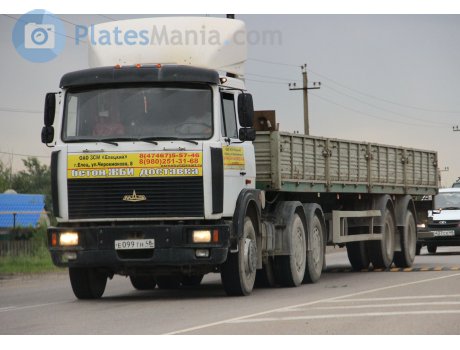 е099тн48, MAZ 6422 (Lipetsk Oblast) License plate Russia