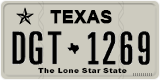 DGT-1269, Hyundai Veloster (Texas) License plate of the USA