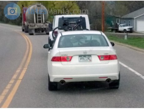 AMAZING, Acura TSX (Colorado) License plate of the USA