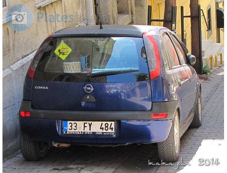 33 FY 484, Opel Corsa (Mersin) License plate of Turkey