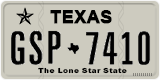 GSP-7410, Chevrolet Equinox (Texas) License plate of the USA