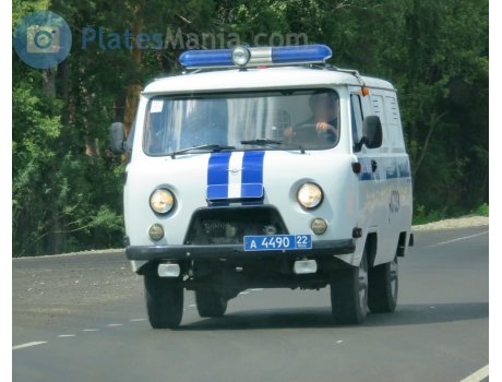 а 4490 22, UAZ 452 (Altai Krai) License plate Russia