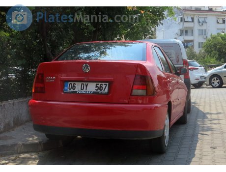 06 DY 567, Volkswagen Polo (Ankara) License plate of Turkey