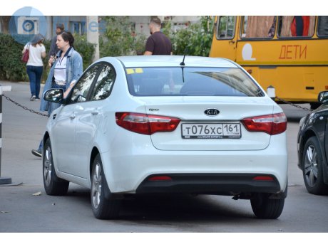 т076хс161, KIA Rio (Rostov-on-Don Oblast) License plate Russia
