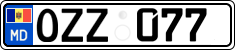 OZZ 077, Skoda Octavia , License plate of Moldova
