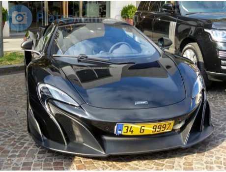 34 G 9997, McLaren 675LT (İstanbul) License plate of Turkey
