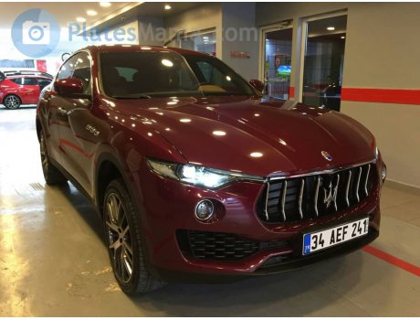 34 AEF 241, Maserati Levante (İstanbul) License plate of Turkey