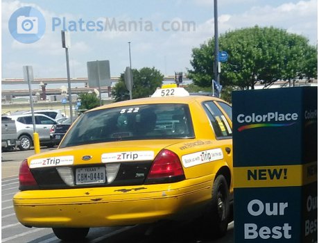 CBM-0448, Ford Crown Victoria (Texas) License plate of the USA