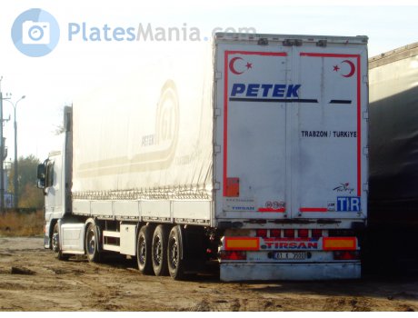 61 K 3500, Tirsan (Trabzon) License plate of Turkey