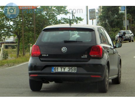 61 TY 358, Volkswagen Polo (Trabzon) License plate of Turkey