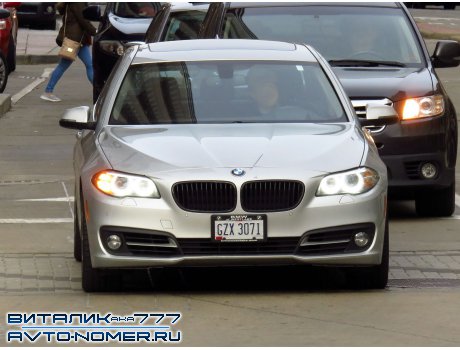 GZX 3071, BMW 5 Series (Ohio) License plate of the USA