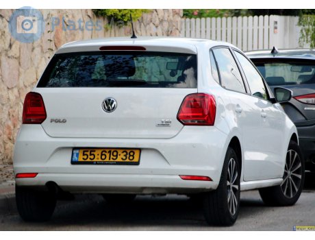 55-619-38, Volkswagen Polo , License plate of Israel