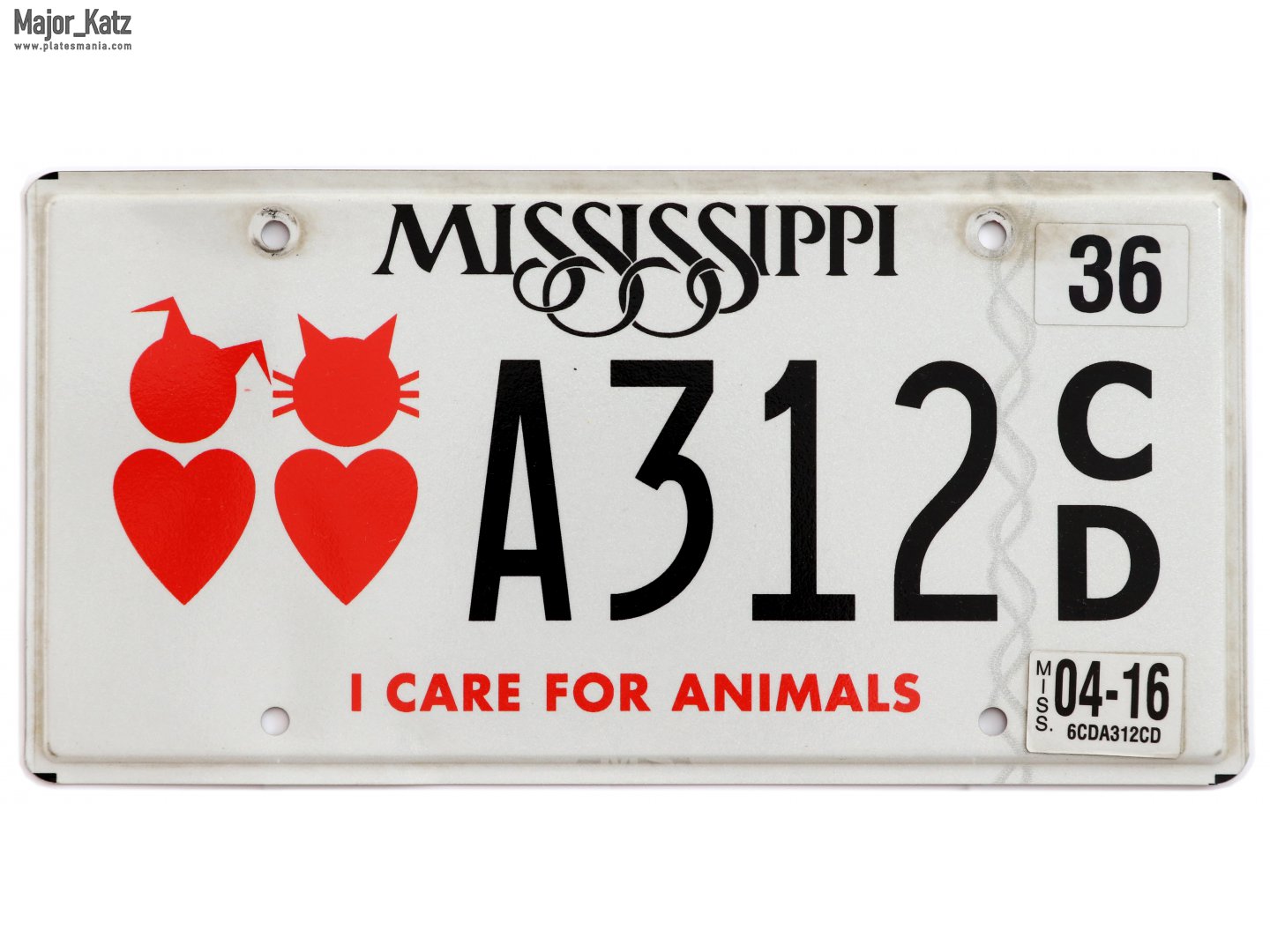 "A312 CD" photos License plate without vehicle. USA