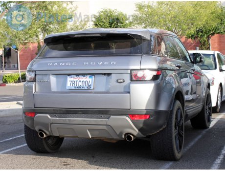 7BIC004, Land Rover Range Rover Evoque (California) License plate of ...