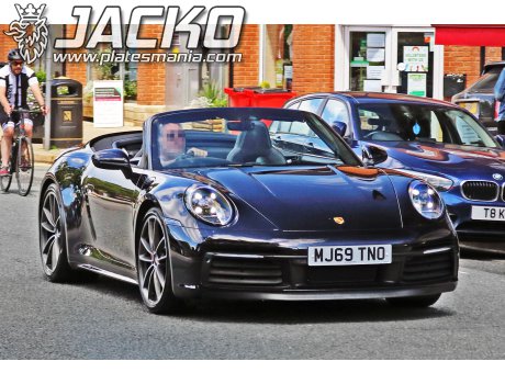 MJ69 TNO, Porsche 911 (Manchester) License plate of the United Kingdom