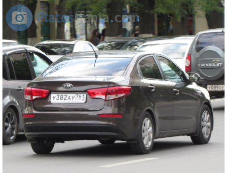 у382ау761, Kia Rio (Rostov-on-Don Oblast) License plate Russia