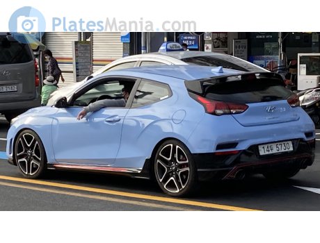 14두 5730, Hyundai Veloster , License plate of South Korea