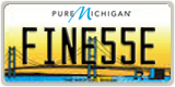 FINE55E, Nissan 350Z (Michigan) License plate of the USA