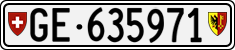 GE 635971, Porsche 911 (Geneva) License plate of Switzerland