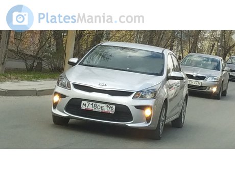 м718ое196, Kia Rio (Sverdlovsk Oblast) License plate Russia