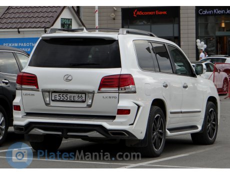 е555ее66, Lexus LX (Sverdlovsk Oblast) License plate Russia