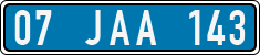 07 JAA 143, Ford Transit Custom (Antalya) License plate of Turkey