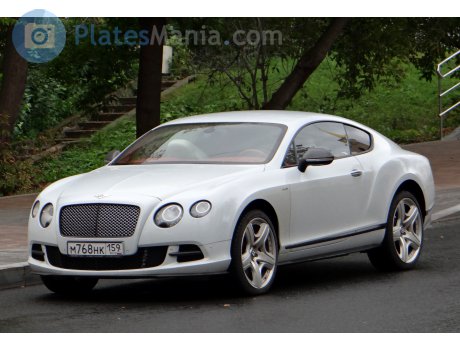 м768нк159, Bentley Continental GT (Perm Krai) License plate Russia