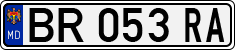 BR 053 RA, Krone Cool Liner (Briceni District) License plate of Moldova