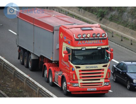 SV57 EVW, Scania R-series (Aberdeen) License plate of the United Kingdom