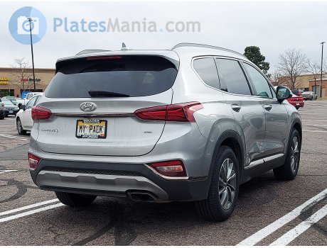 MY PACK, Hyundai Santa Fe (Colorado) License plate of the USA
