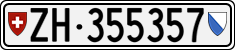 ZH 355357, Porsche 911 (Zurich) License plate of Switzerland