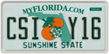 CSI Y16, BMW Z4 (Florida) License plate of the USA