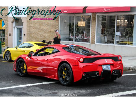 JGGUDADA, Ferrari 458 (New York) License plate of the USA