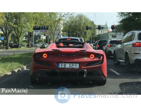 F8 GP1, Ferrari F8 (Lubuskie Voivodeship) License plates of Poland