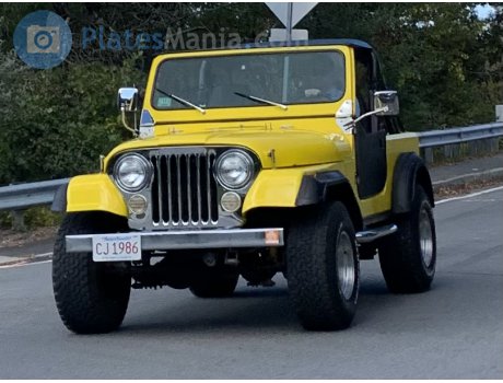 CJ 1986, Jeep CJ-Series (Massachusetts) License plate of the USA