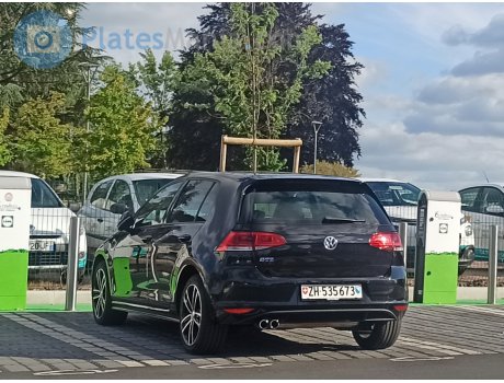ZH 535673, Volkswagen Golf (Zurich) License plate of Switzerland