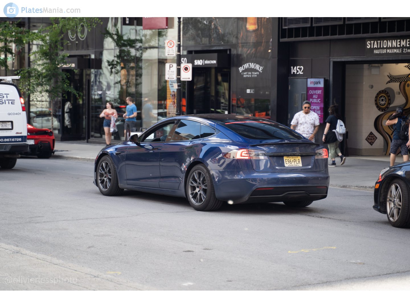 "E96-PLR" photos Tesla Model S. USA