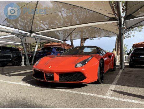 R083, Ferrari 488 , License plate of Monaco