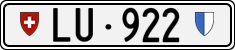 LU 922, Kia Stonic (Lucerne) License plate of Switzerland