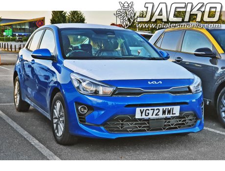 YG72 WWL, Kia Rio (Leeds) License plate of the United Kingdom