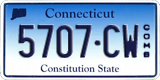 5707-CW, Ford E-series (Connecticut) License plate of the USA