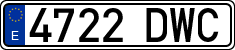 4722 DWC, Opel Vectra , License plates of Spain
