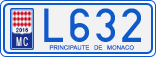 L632, Audi A3 , License plate of Monaco